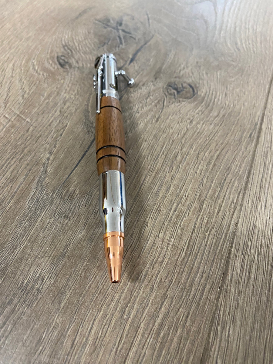 Handmade Walnut wood bullet bolt action ink pen made in West Virginia ...